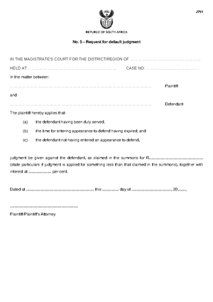 Notice OF BAR - IN THE MAGISTRATES COURT FOR THE DISTRICT OF ...