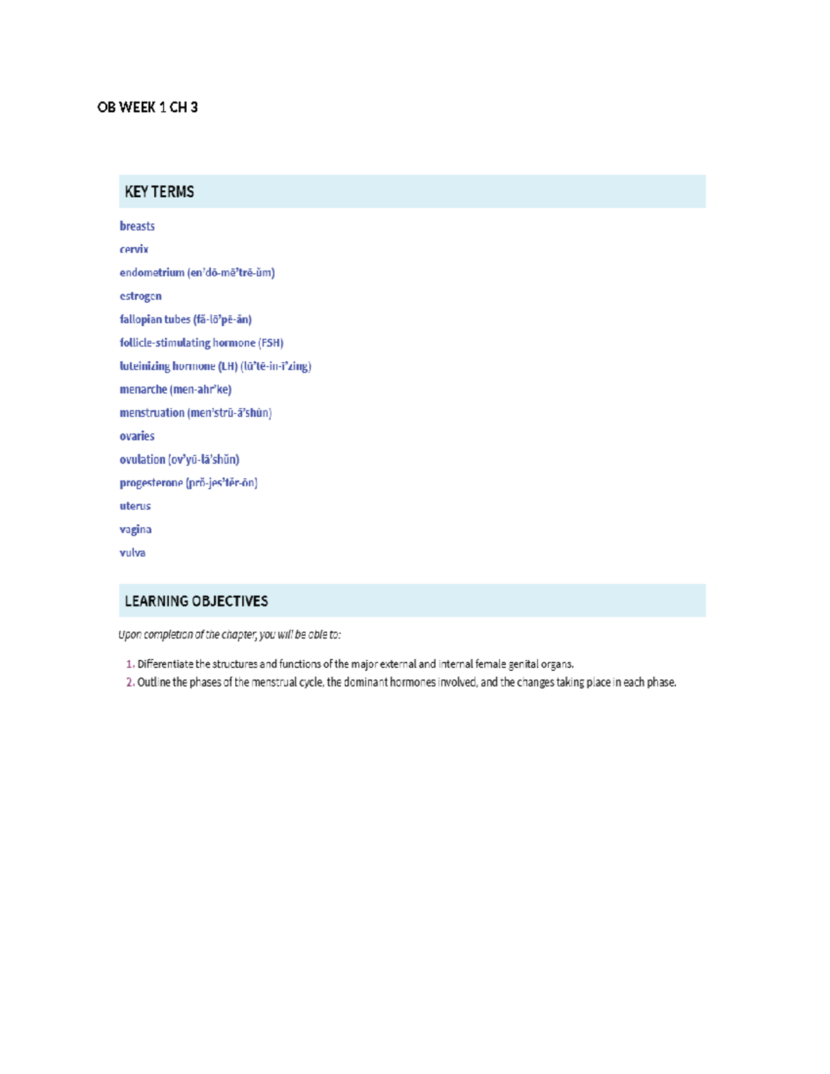 OB WEEK 1 CH 3 - Key Terms and Learning Objectives on Female ...