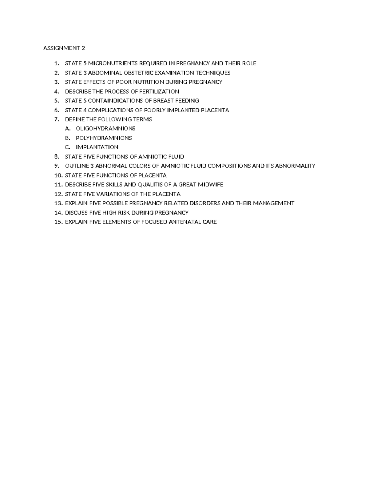 ASS 2 - Revision Notes on Micronutrients & Pregnancy Complications ...
