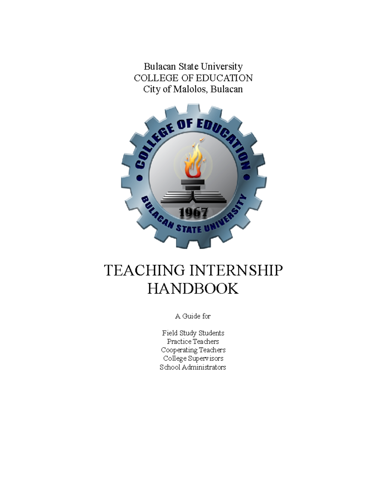 Bulacan State University Education Teaching Internship Handbook - Studocu