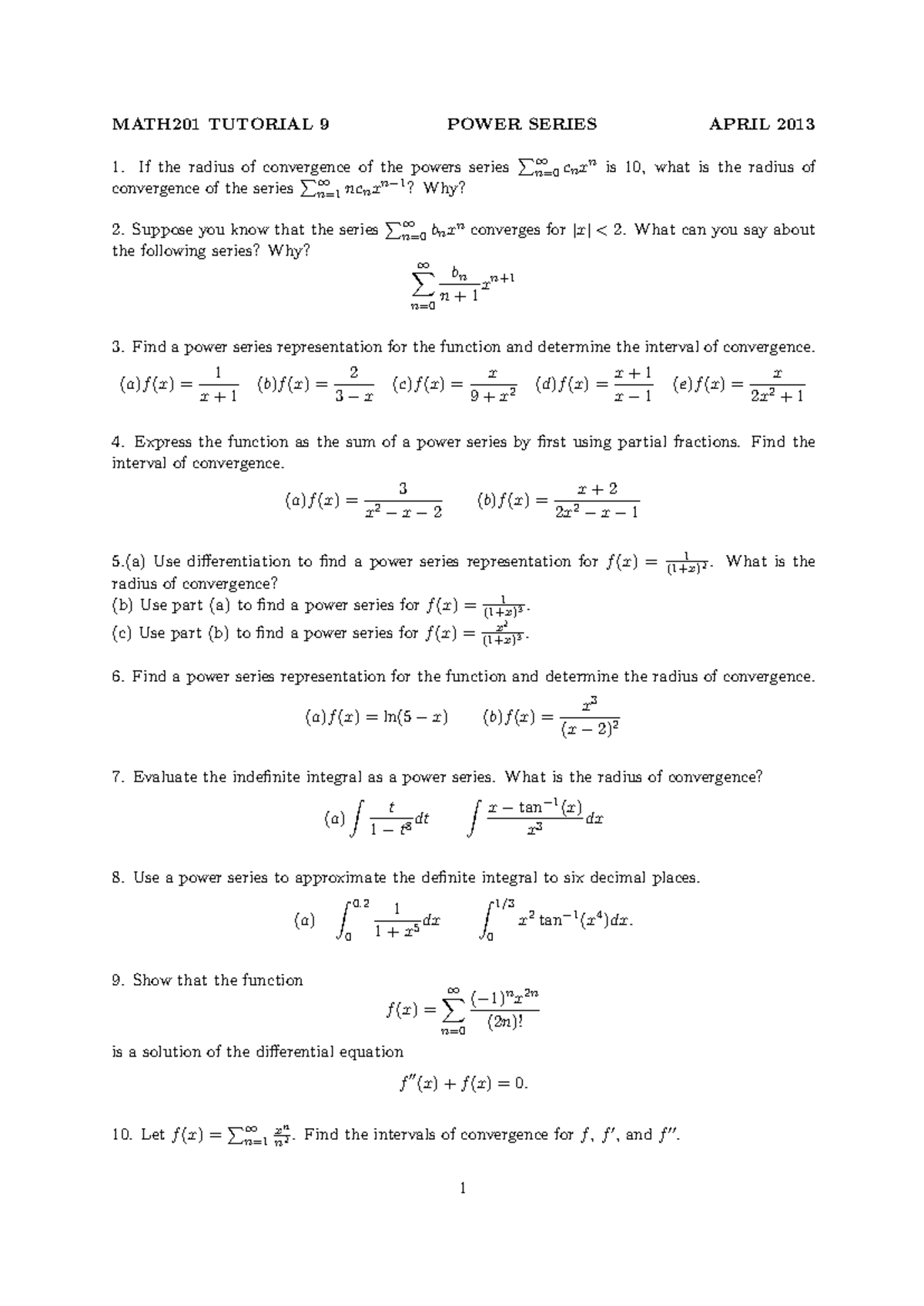 Math201 Tut 9 2013 - easy steps to solve advance calculus problems ...