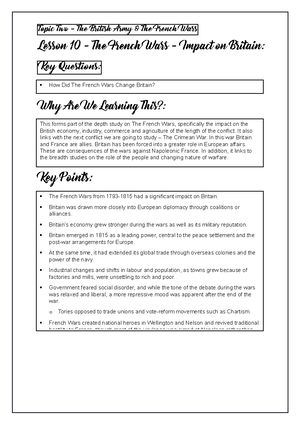 35 2 British experience of warfare Topic booklet Nov 17 - Pearson ...