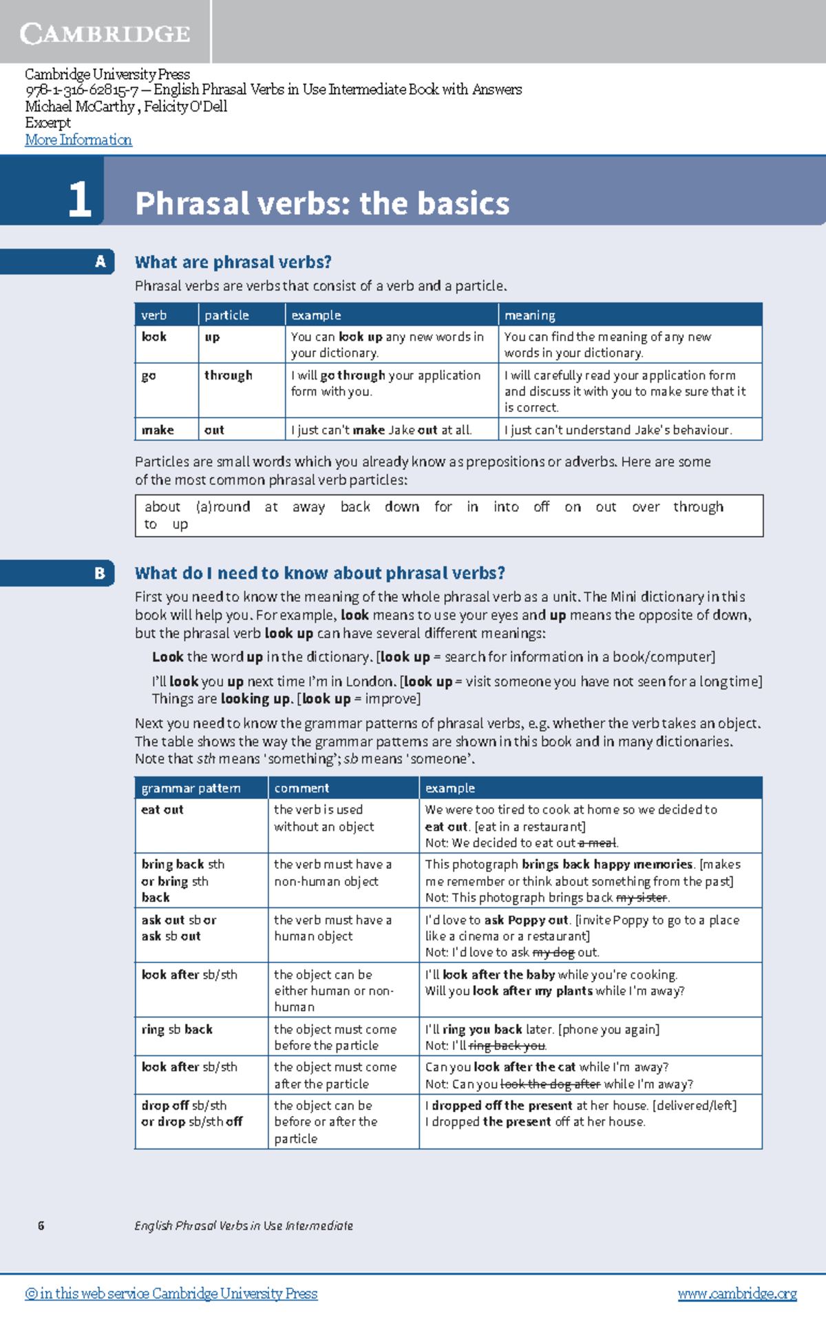 English Phrasal Verbs in Use Intermediate: Comprehensive Guide & Exercises - Studocu