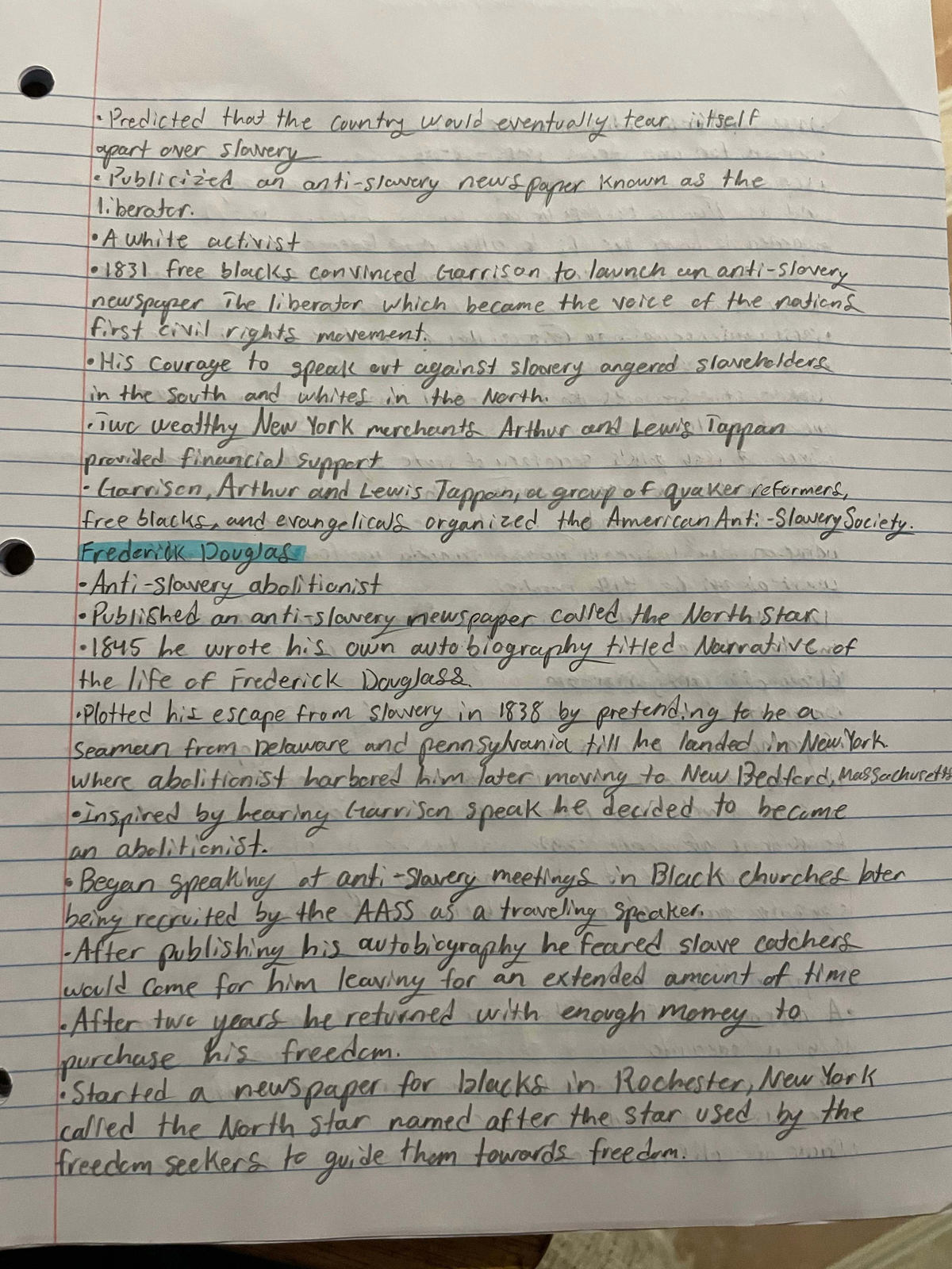 Document Analysis and Findings on Abolitionist Movements and Key ...