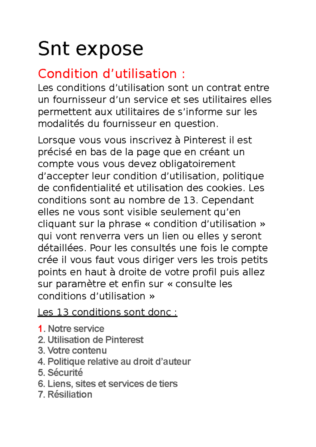 Snt expose - Exposé sur les réseaux sociaux : Pinterest - Snt expose Condition d’utilisation ...