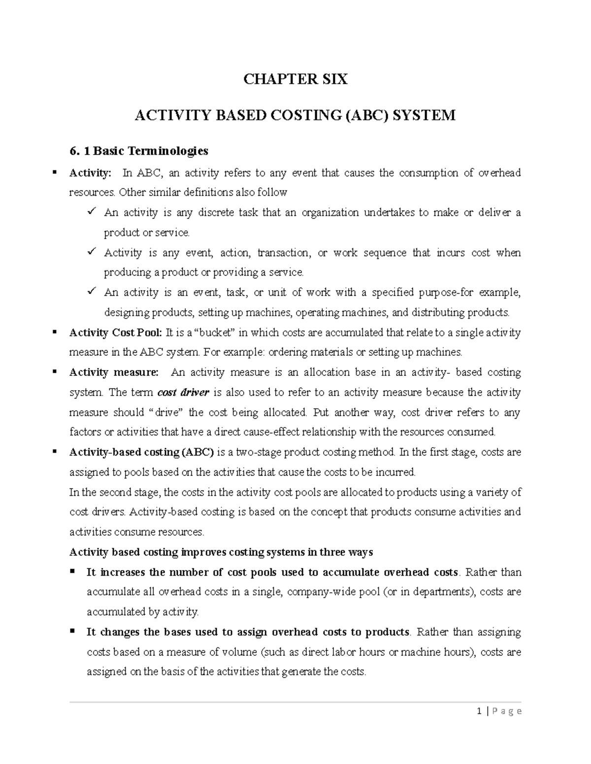 Activity-Based Costing (ABC) System Overview and Implementation Guide ...