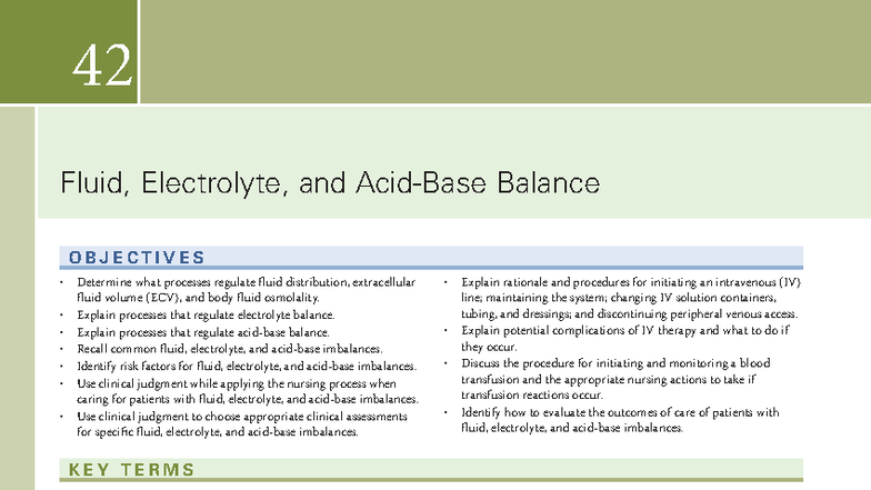 42 Fluid, Electrolyte, and Balance: Nursing Care and Management ...