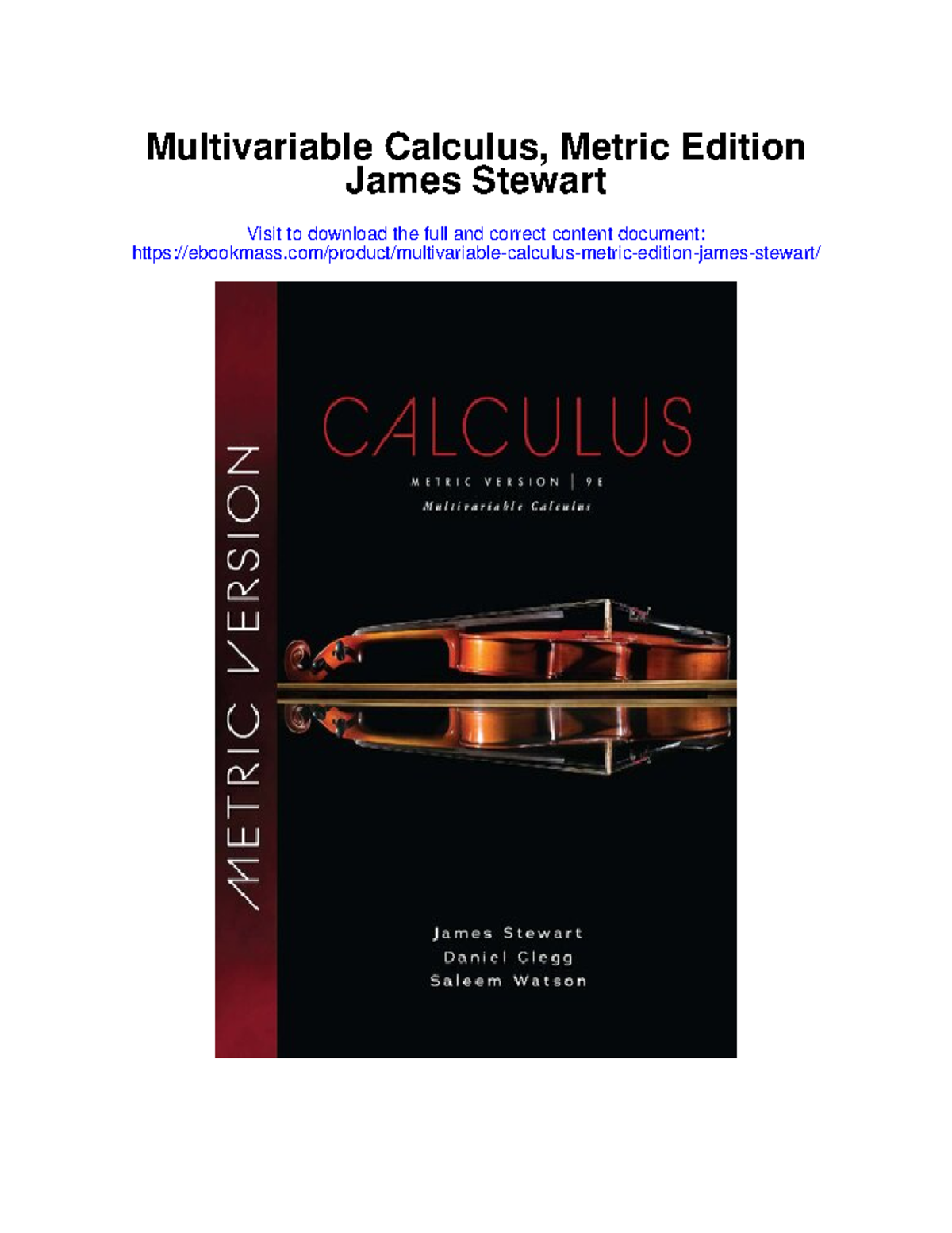738743584 Download pdf Multivariable Calculus Metric Edition James ...