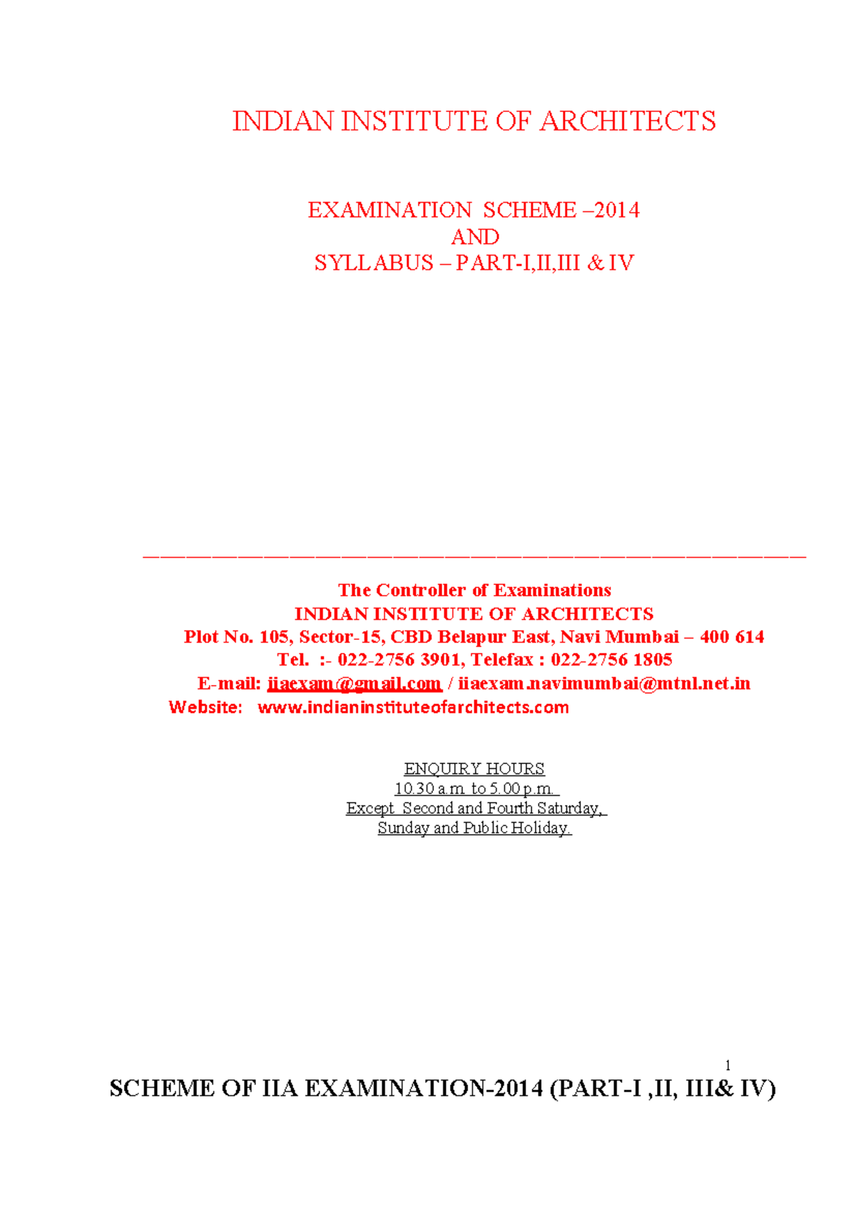 IIA Examination Scheme and Syllabus 2014: Comprehensive Overview - Studocu