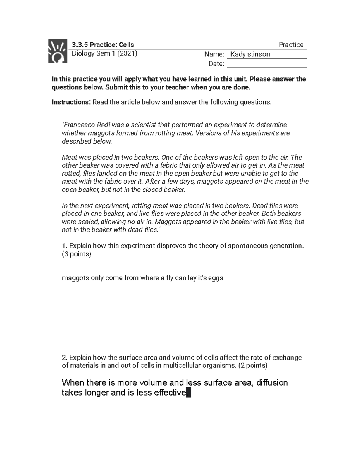 3.3.5 Practice - Cells (Practice) - 3.3 Practice: Cells Practice ...