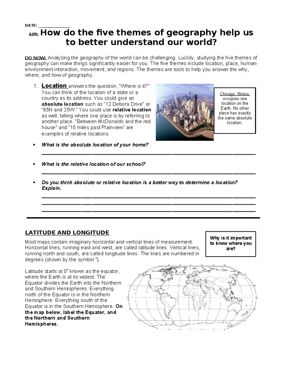 Geography Skills: Understanding the Five Themes of Geography - Studocu