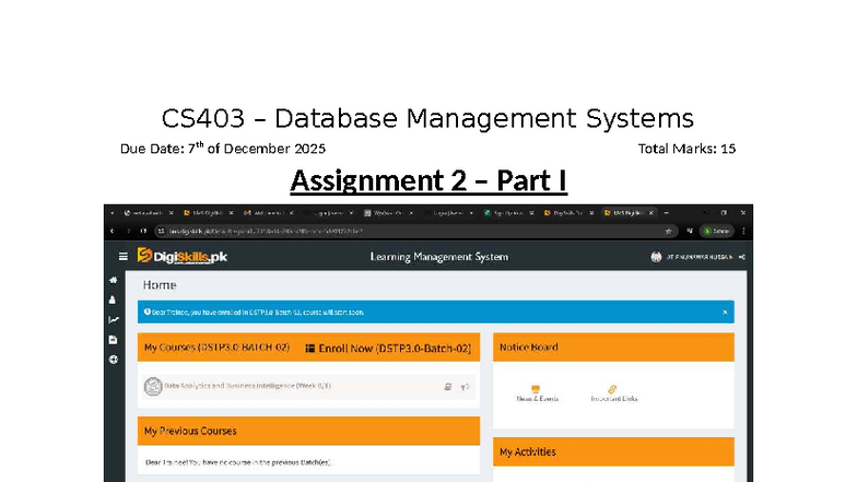 Fall 2025 CS403 2 - assignment - Information Security - CS403 – Database Management Systems Due ...