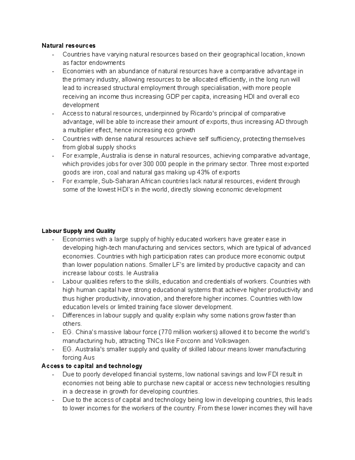 Natural Resources and Economic Growth: Differences Between Nations ...