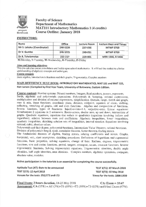 introductory to mathematics - MAT111 - UB - Studocu