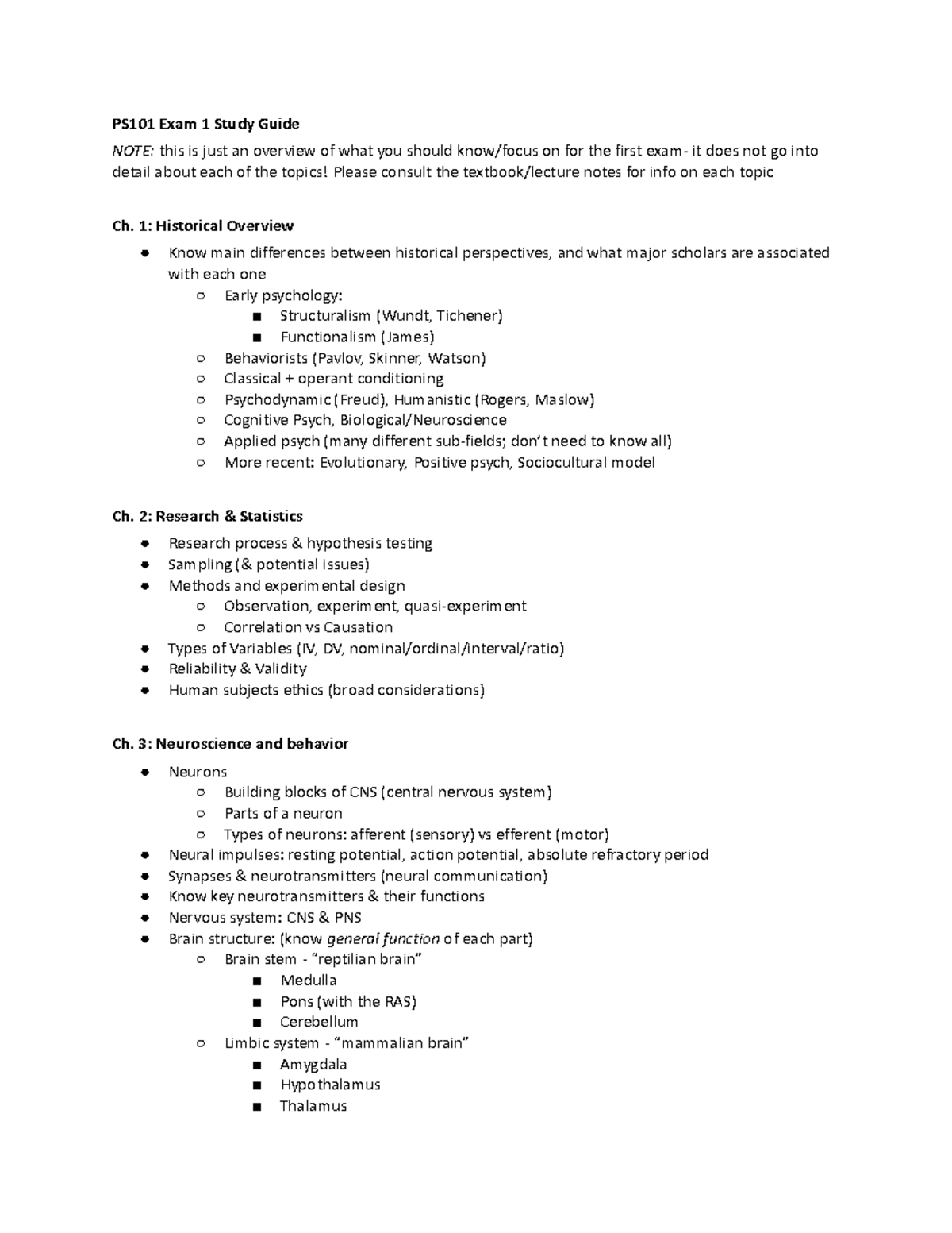 PS101 Exam 1 Study Guide: Key Concepts & Focus Areas - Studocu