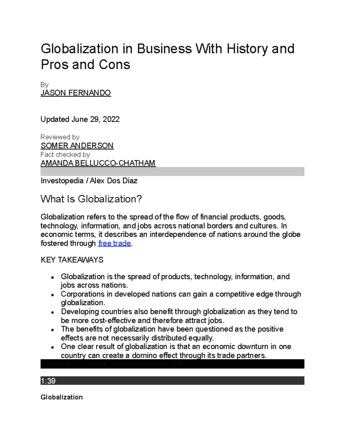 Globalization Overview: Pros & Cons - Key Insights and Effects - Studocu