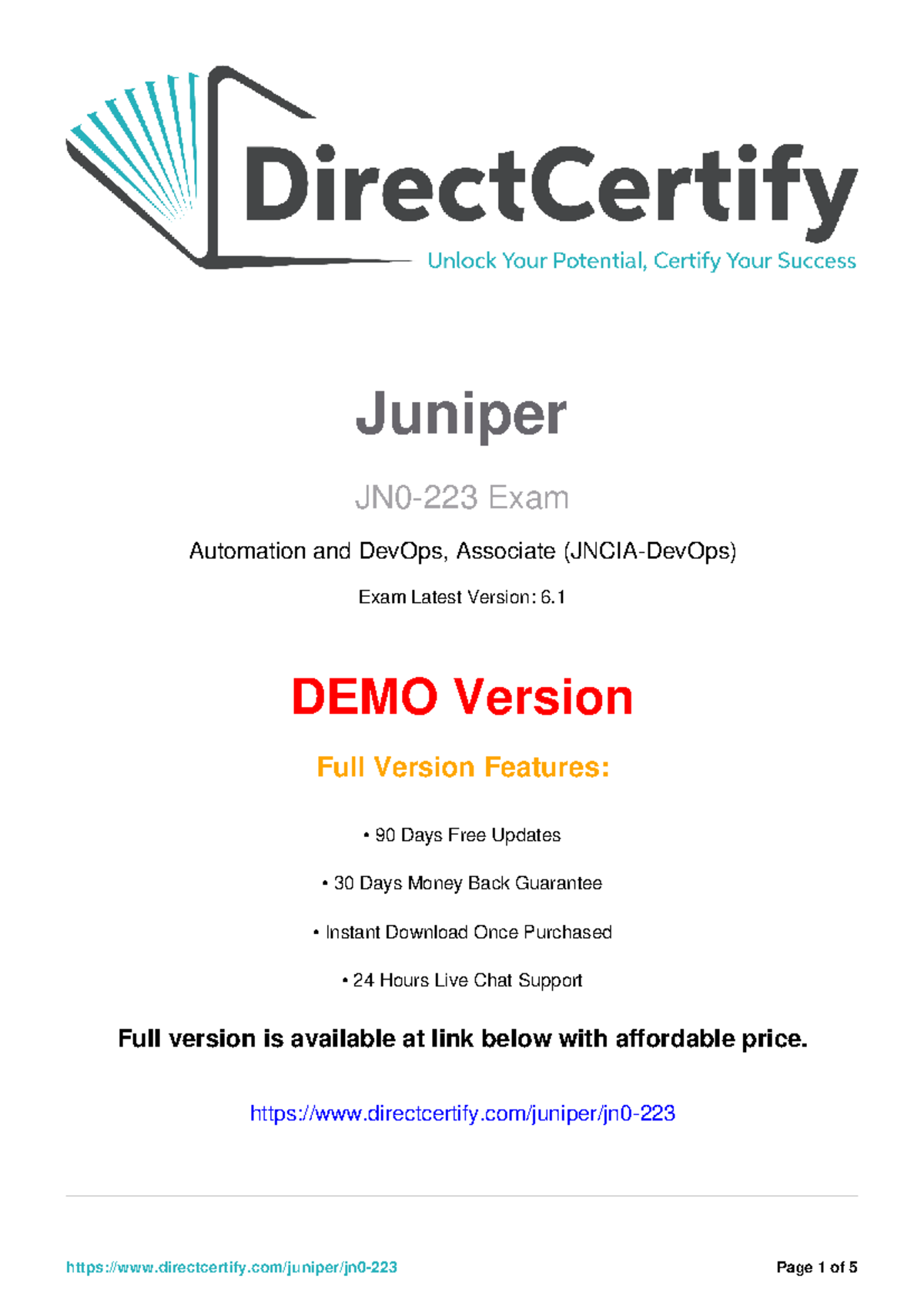 JN0-223 Final Exam Guide: Juniper Automation & DevOps Certification ...