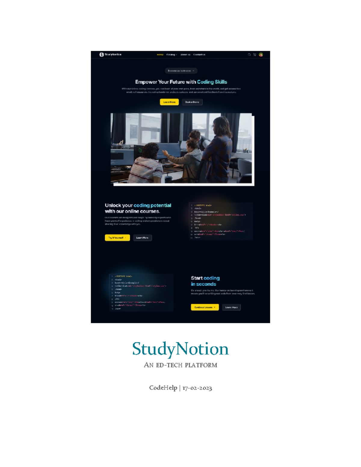 Project Overview and Architecture of StudyNotion | CodeHelp 17-02 - Studocu