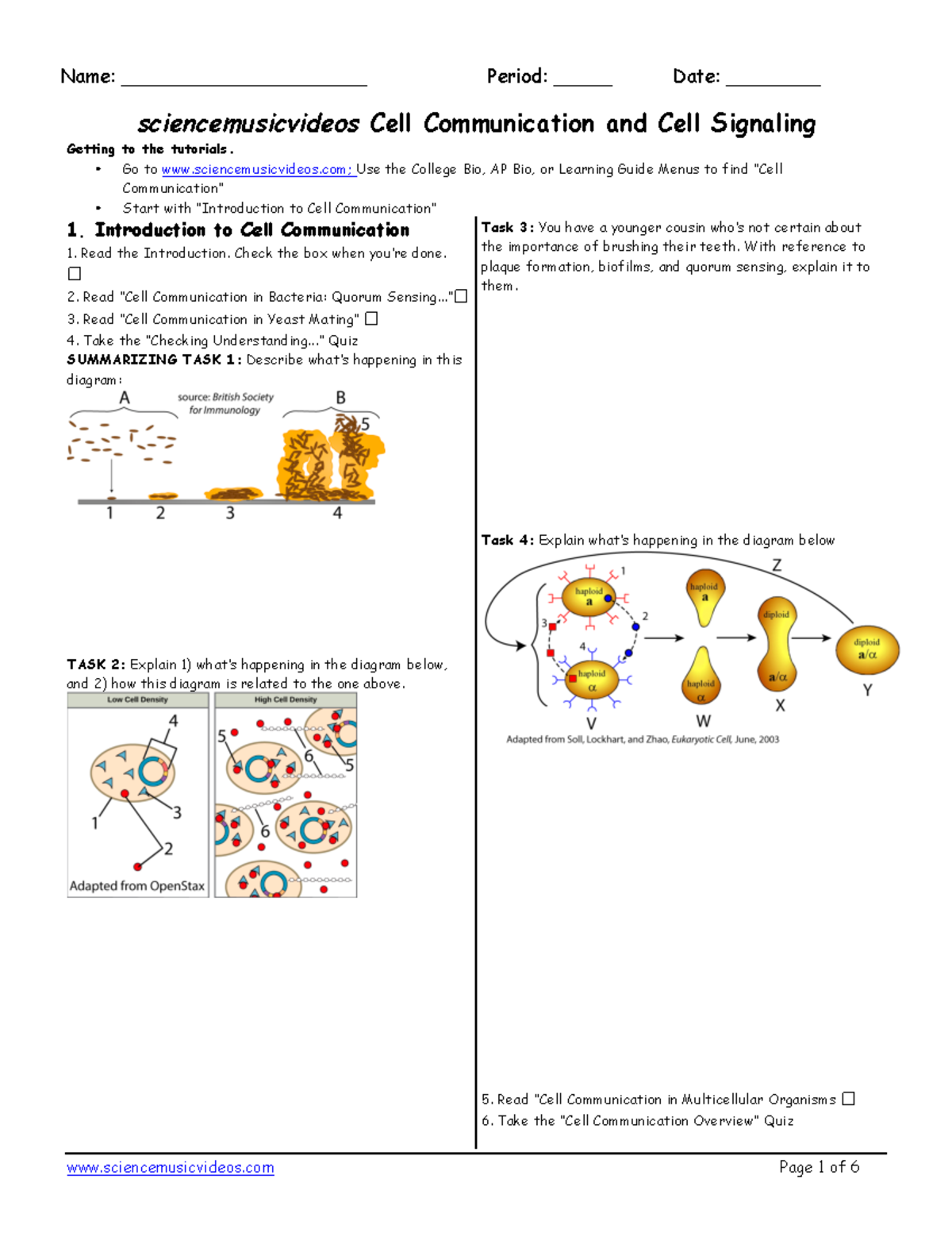 Cell communication cell signaling SMV student learning guide 2019 ...