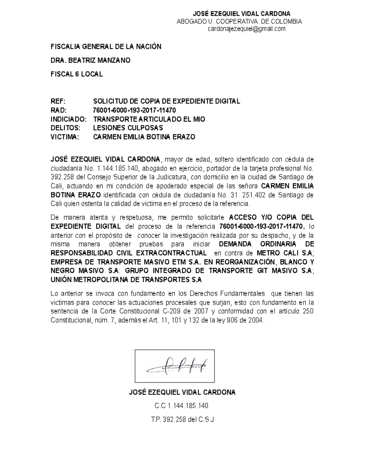 Solicitud de Copia de Expediente Digital - Ref: 76001-6000-193-2017 ...