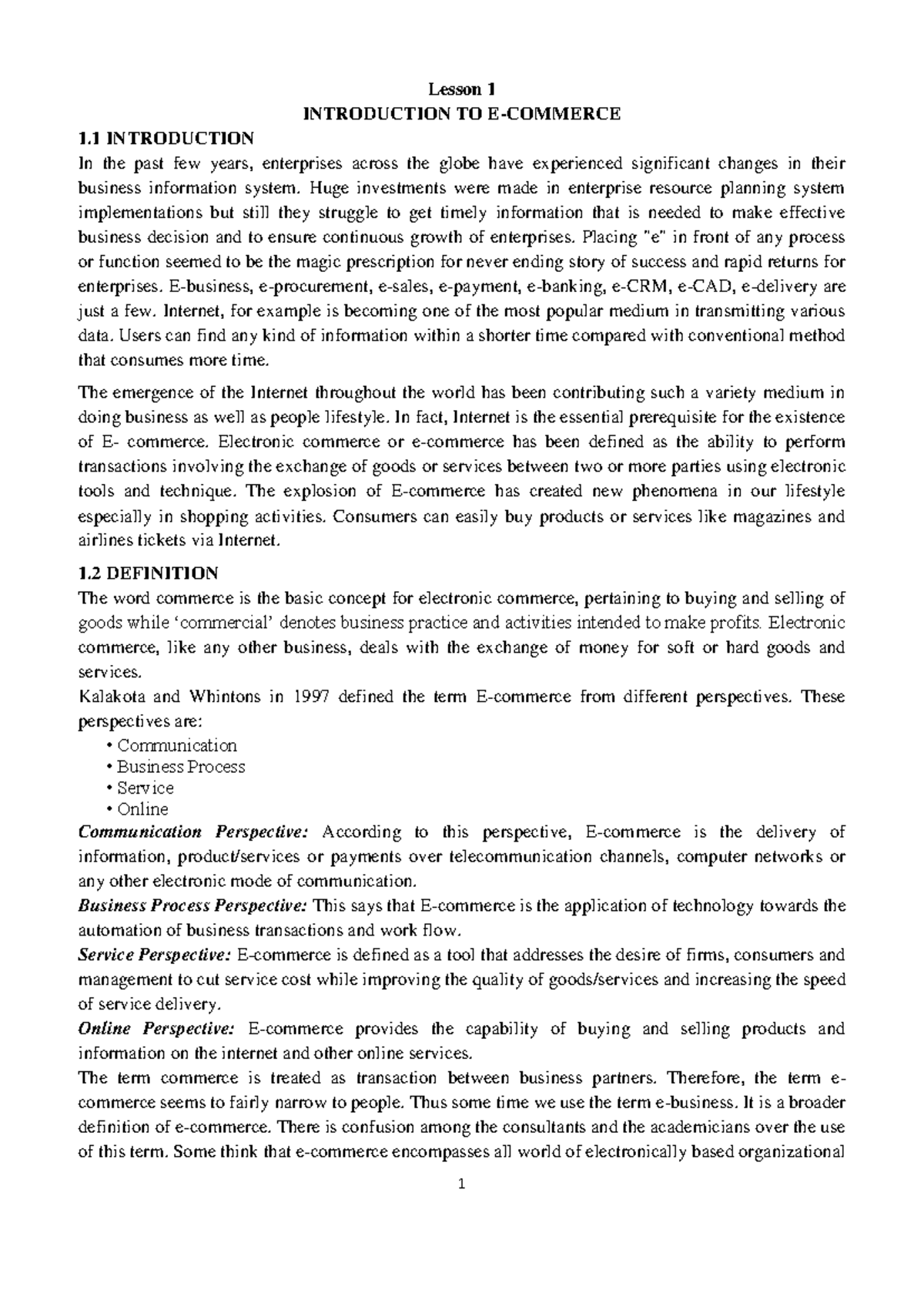 E-commerce-notes-pdf-lecture-notes-university-level - Lesson 1 ...