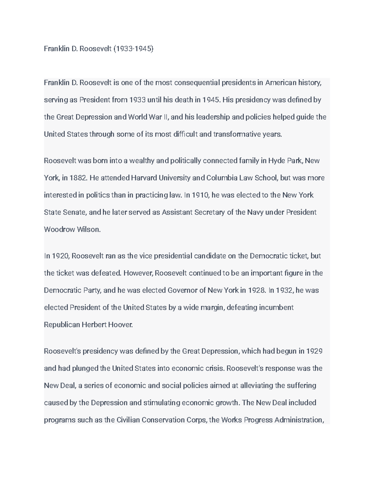 FDR's Impact: Leadership During the Great Depression & WWII (1933-1945 ...