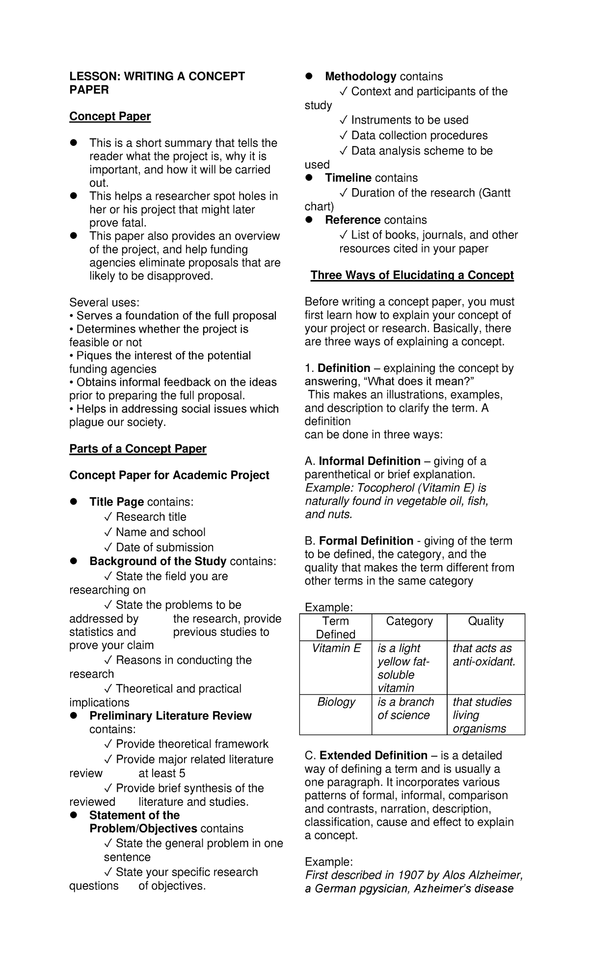 EAPP Lesson on Writing a Concept Paper: Structure and Guidelines - Studocu