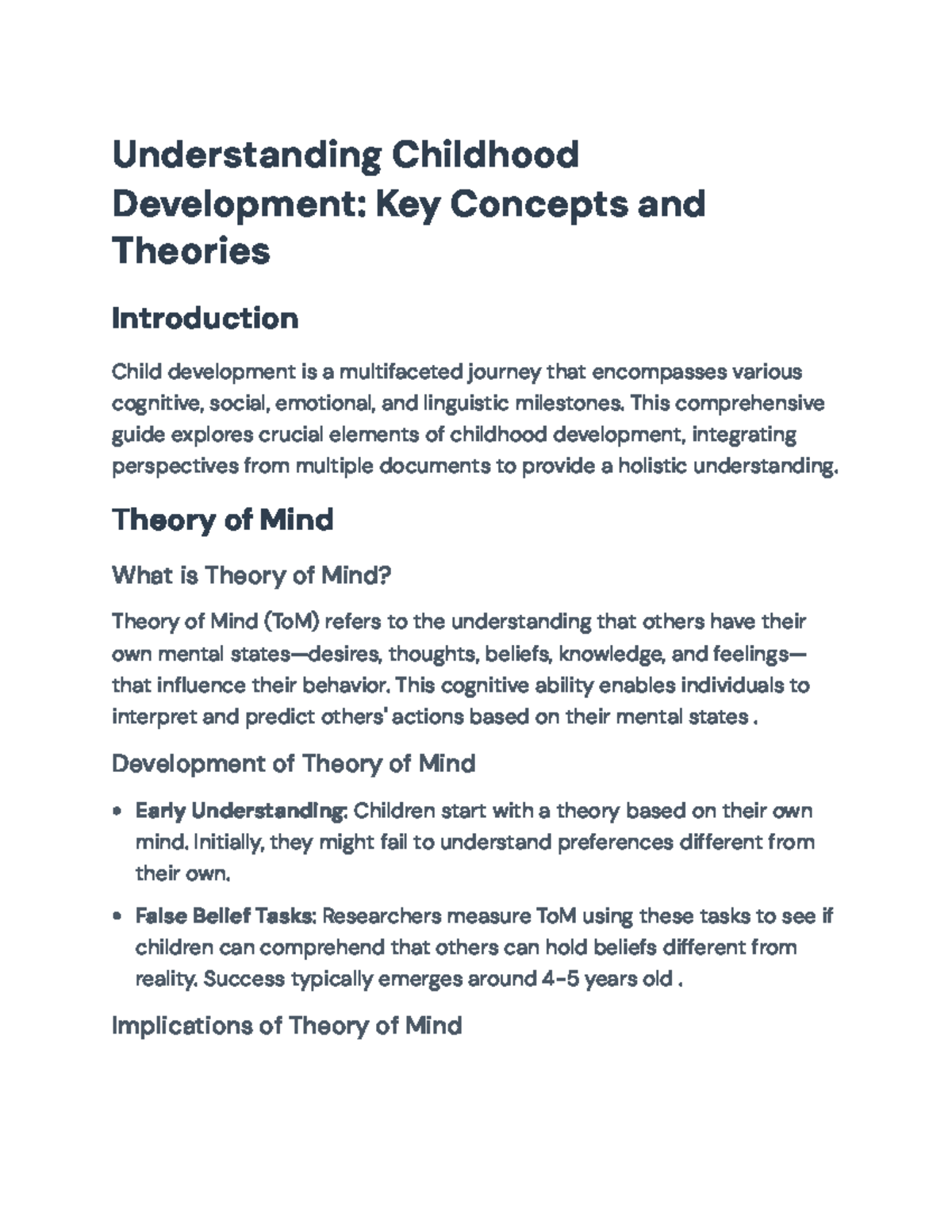 Understanding Childhood Development: Key Concepts and Theories ...