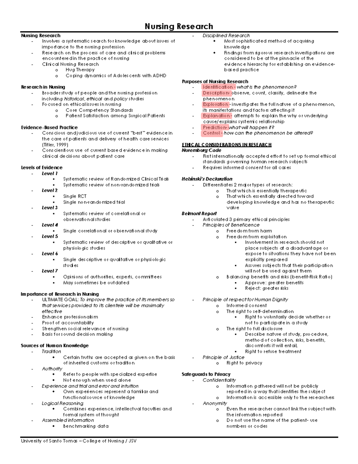 Nursing Research - Comprehensive Study Notes (NURS 101) - Studocu