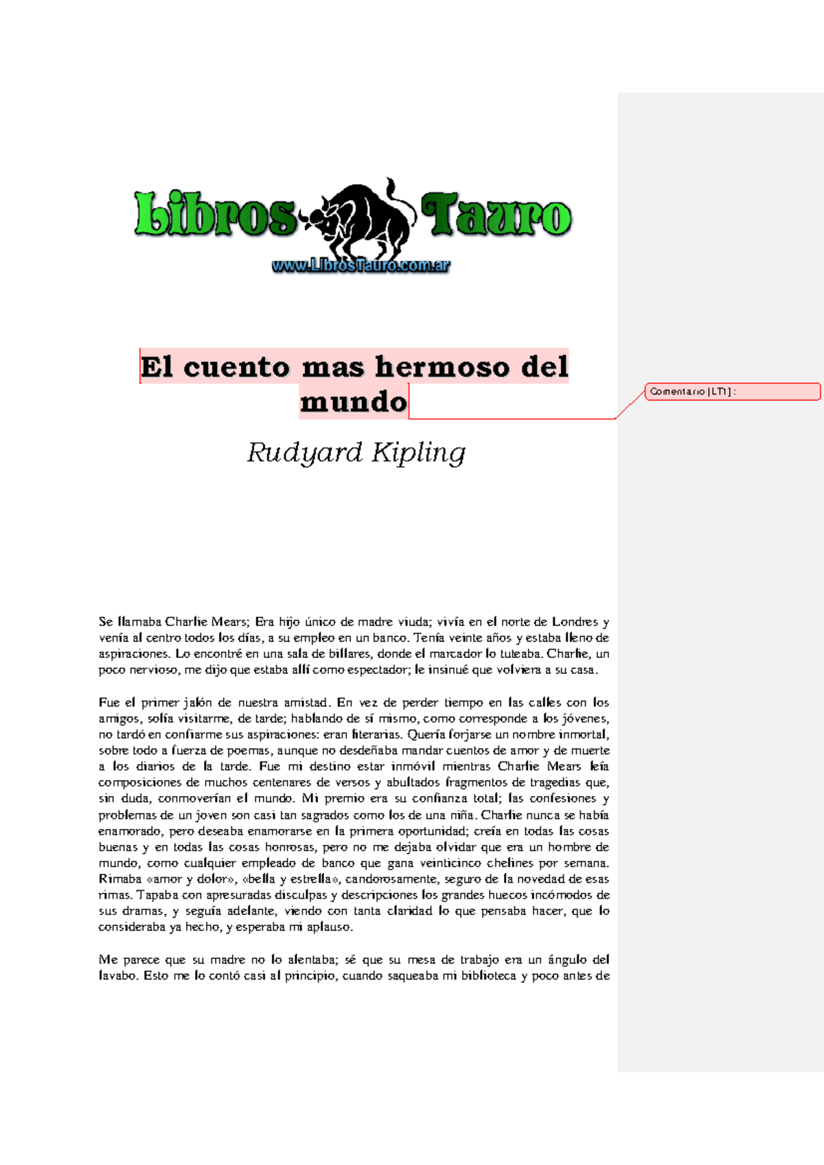 Kipling, Joseph Rudyard - El Cuento Mas Herm - EEll ccuueennttoo mmaass ...