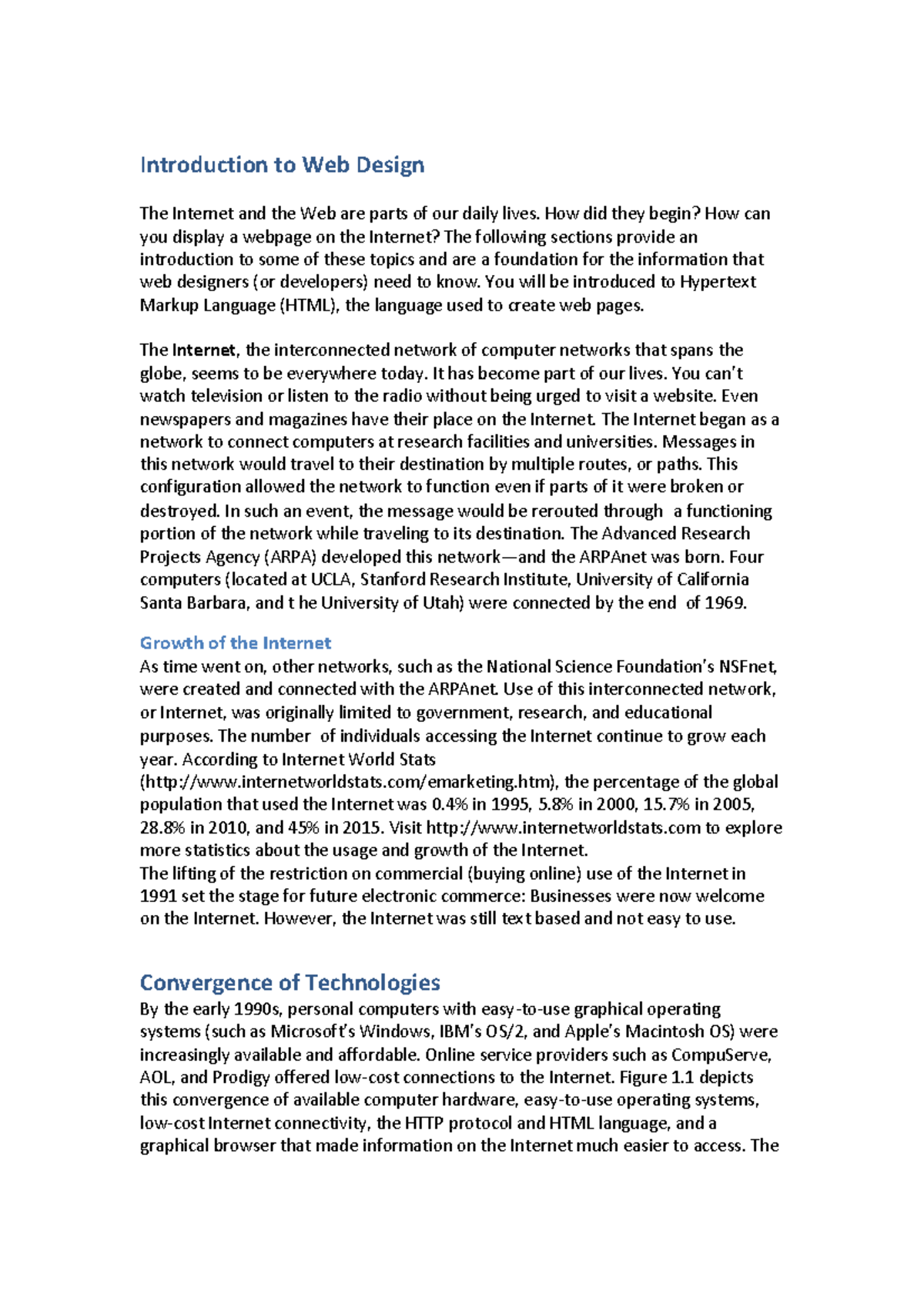 Introduction to Web Design (WEB-101) - Principles Notes PDF Version ...