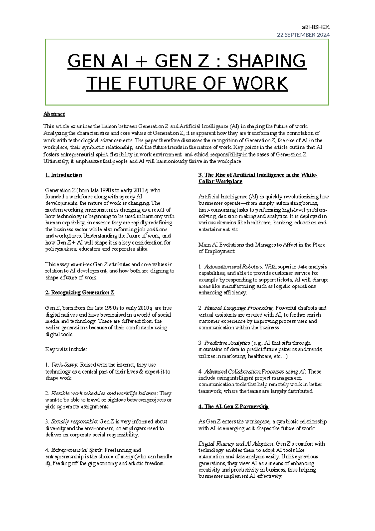 Gen AI & Gen Z: Transforming the Future of Work - Article Insights ...