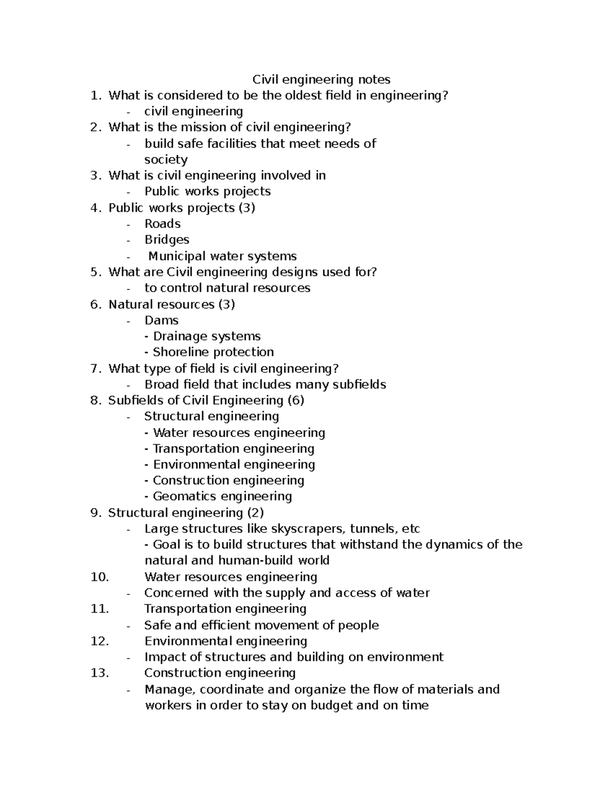 Civil engineering terms 1 - Civil engineering notes What is considered ...