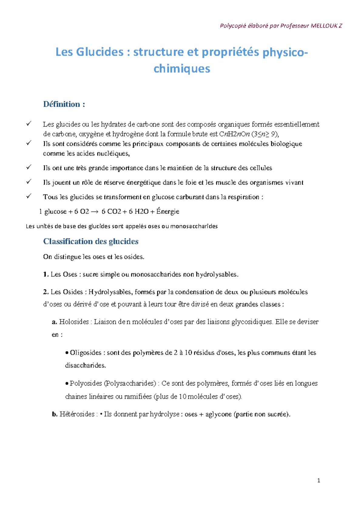 1-2.Les Glucides - les glucide - Les Glucides : structure et propriétés ...