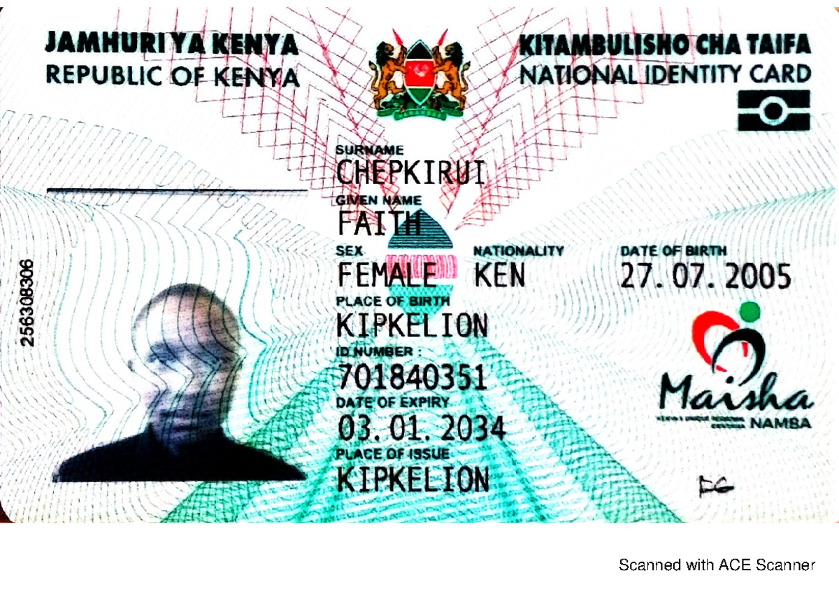 ACE Scanner Notes: Kenyan National Identity Card Details - Studocu