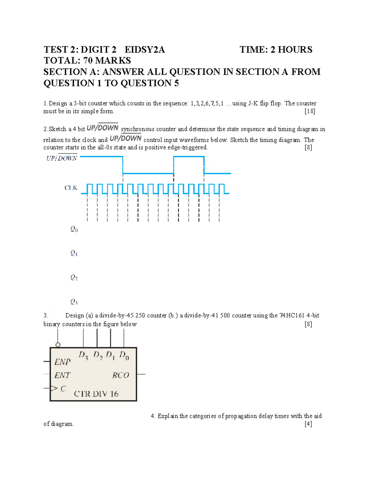TEST 2: DIGIT 2 EIDSY2A COUNTER DESIGN & TIMING DIAGRAMS - Studocu