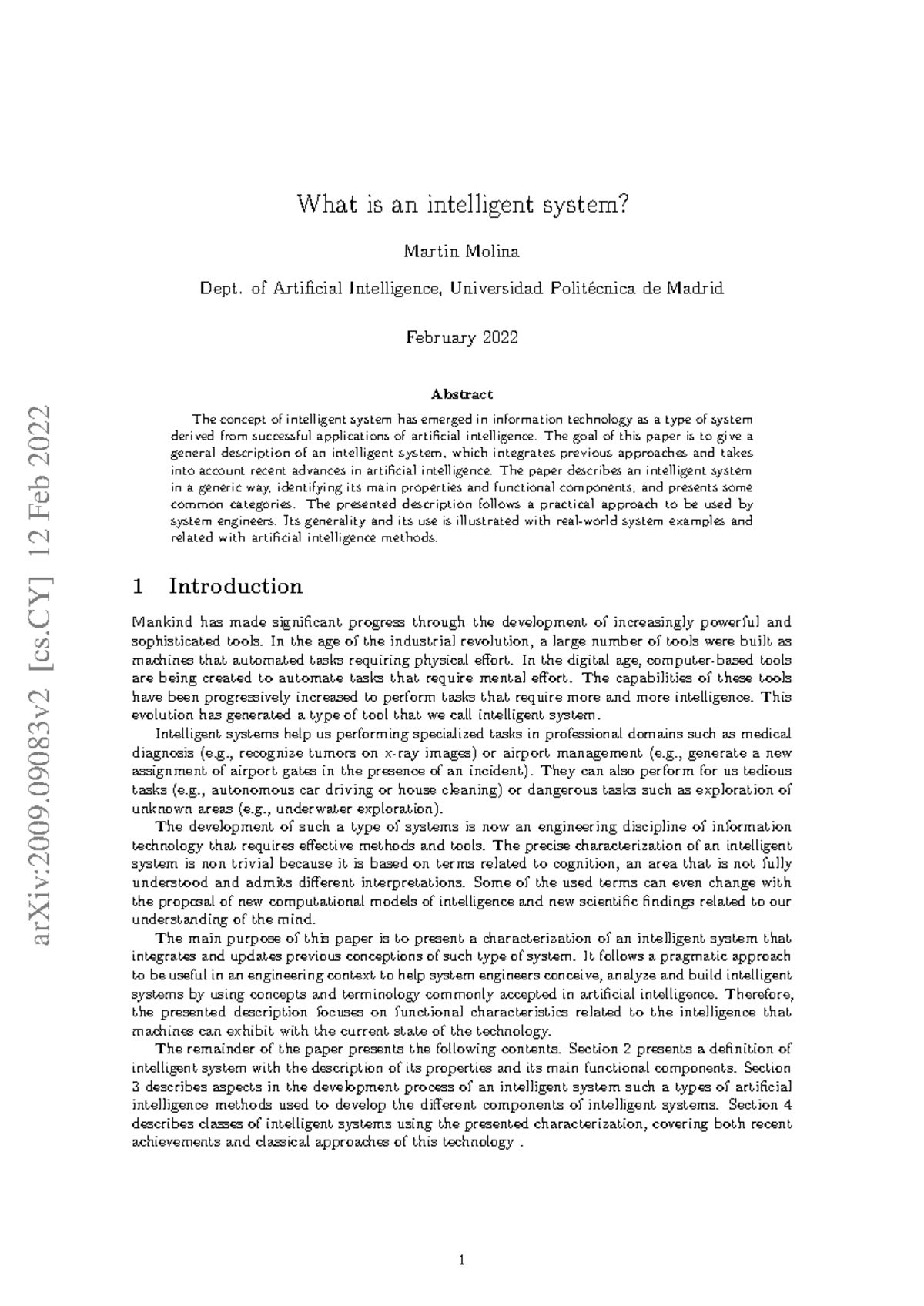 1. What is an intelligent system-paper-2022 - What is an intelligent ...