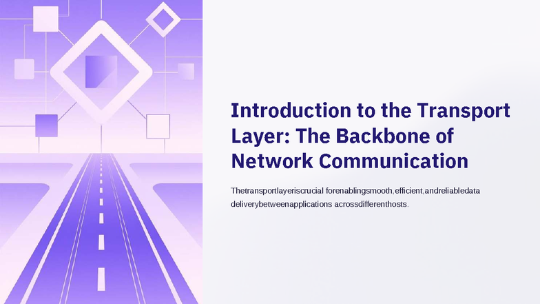 Transport Layer Overview: TCP vs. UDP in Network Comm. - Studocu