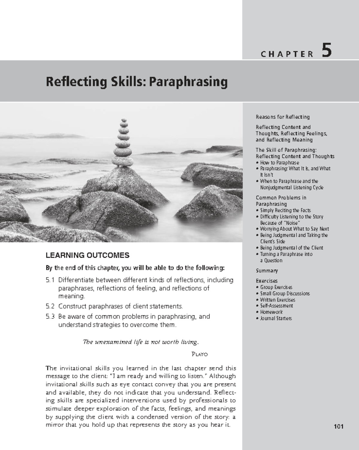 CHAPTER 5 Reflecting Skills: Paraphrasing Techniques and Learning ...