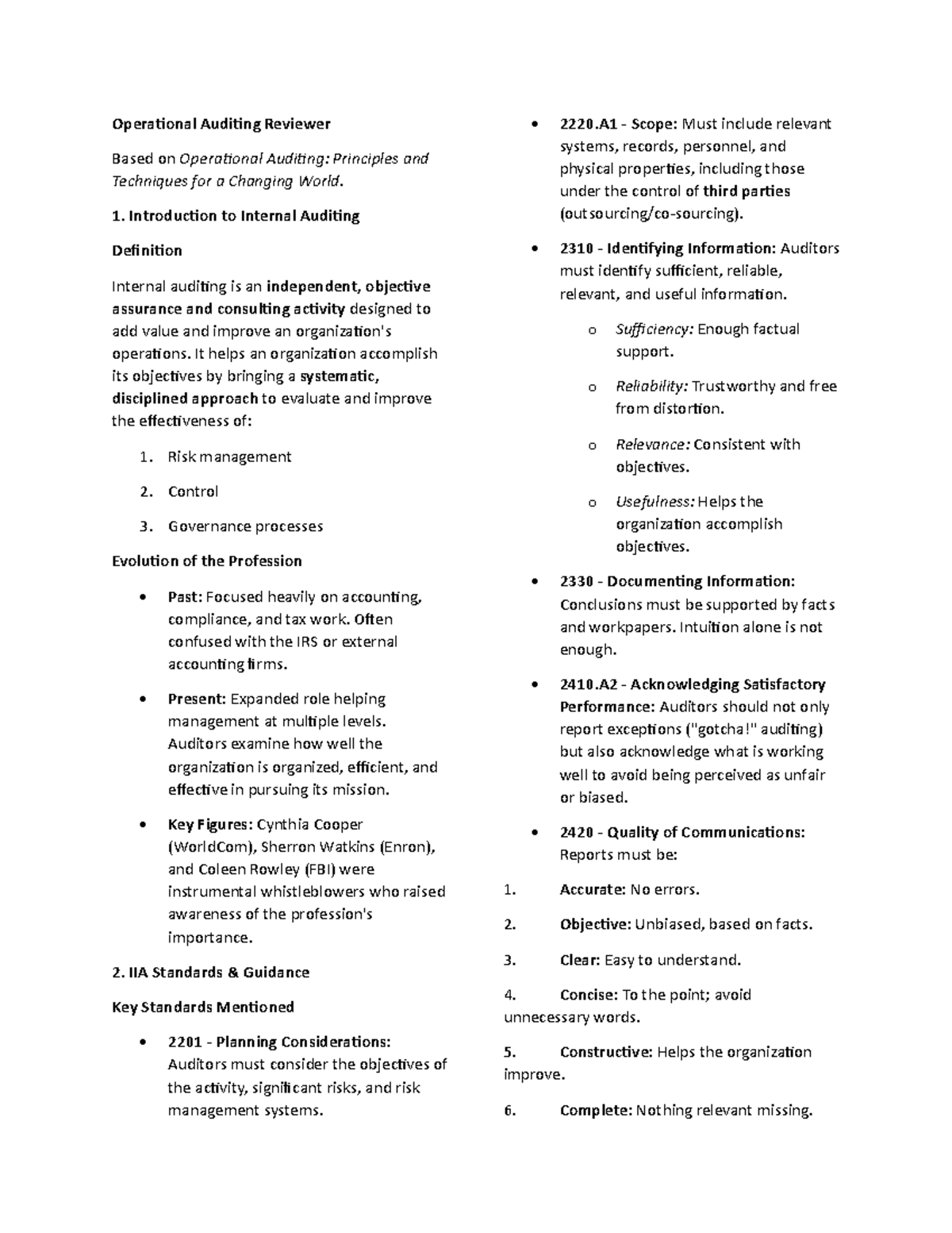 Operational Auditing Reviewer: Key Principles & Standards Overview ...