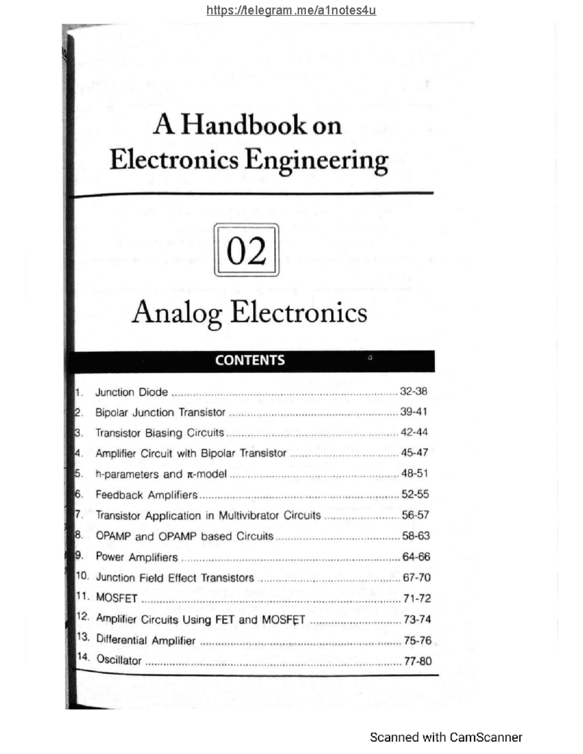 Analog Electronics Handbook (ENGR 02) - Key Concepts & Formulas - Studocu