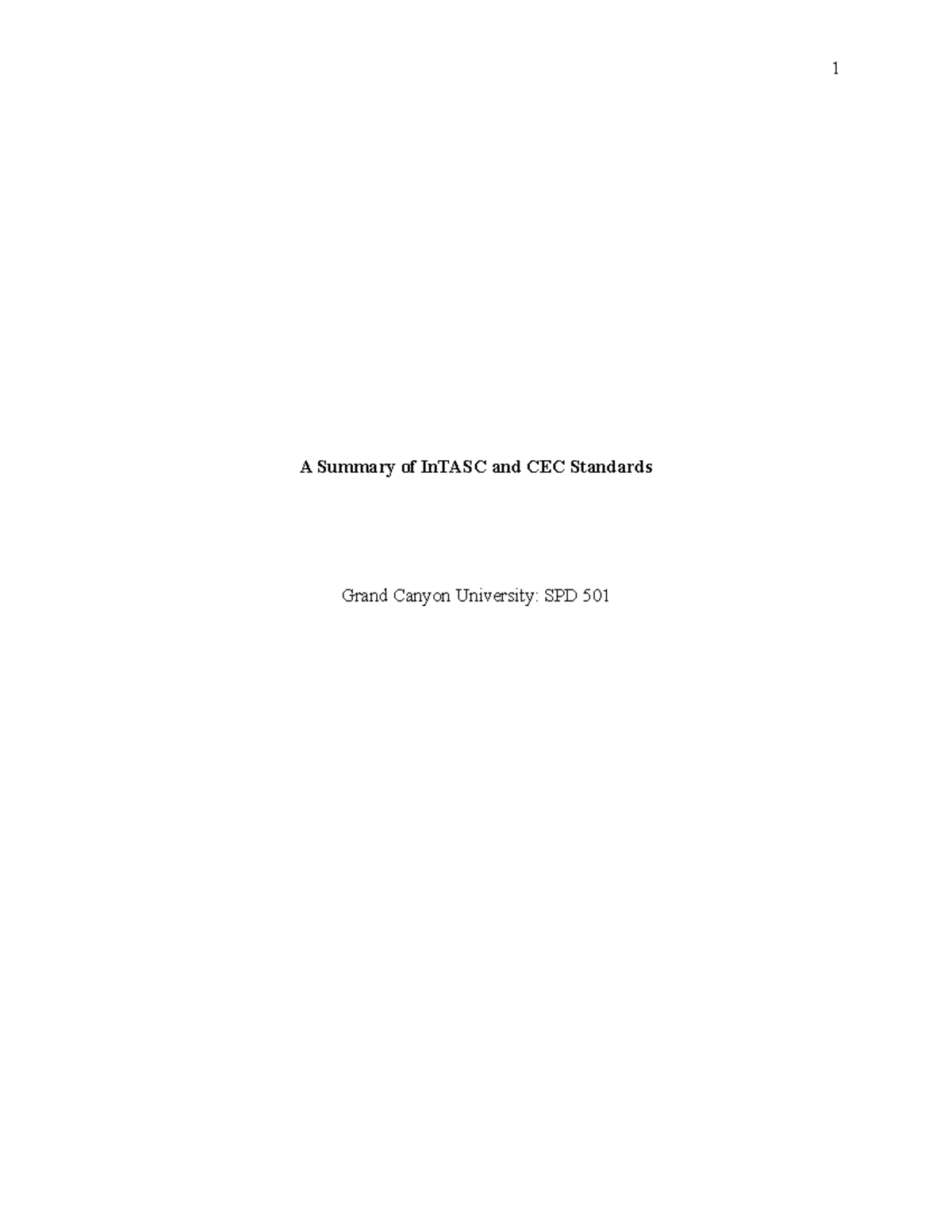 InTASC and CEC Standards Overview - SPD 501 Summary - Studocu
