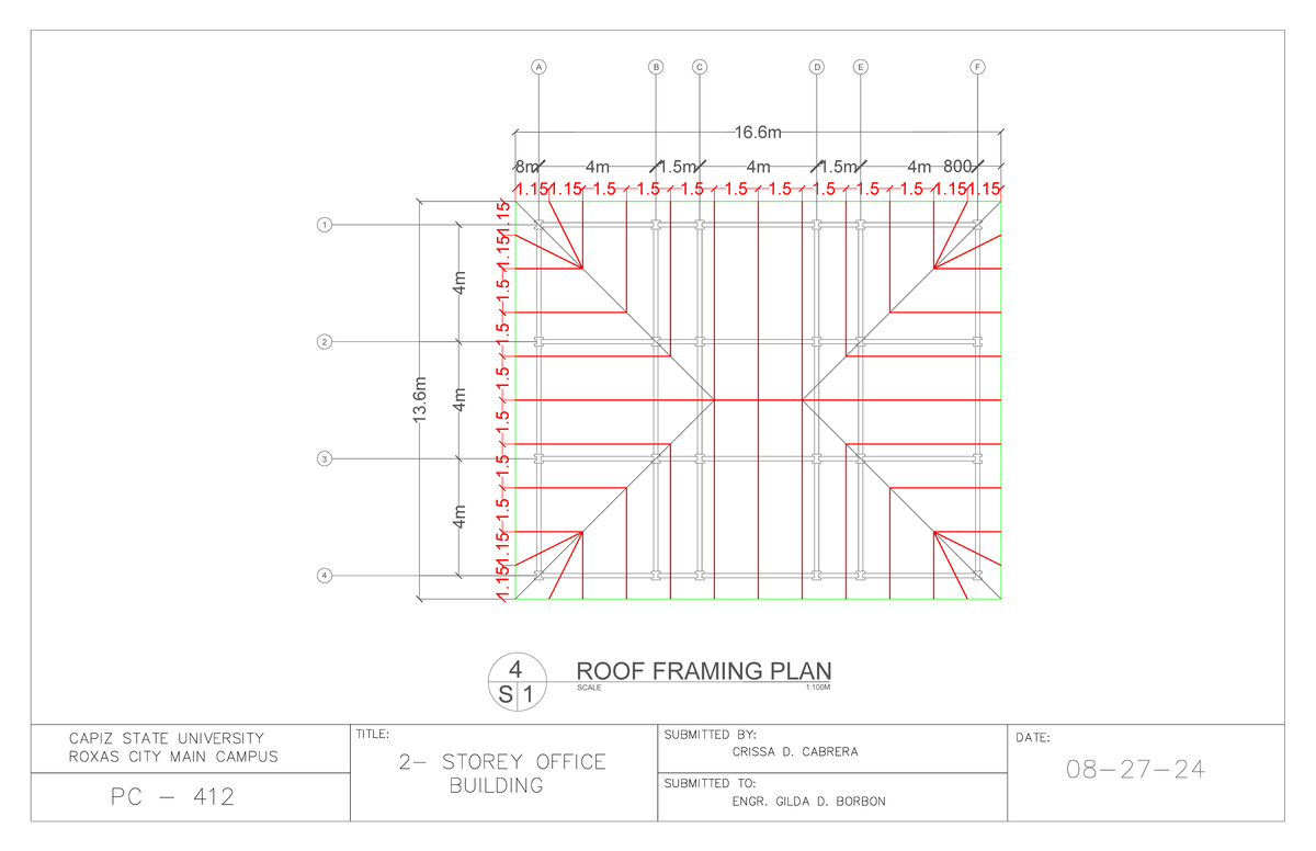 11.ROOF Framing PLAN - Steel Design - Building Design - 4 S 1 ROOF ...