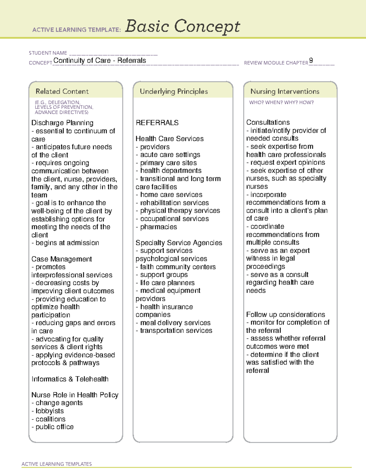BC1 - Active Learning Templates for Nursing Interventions and Care ...