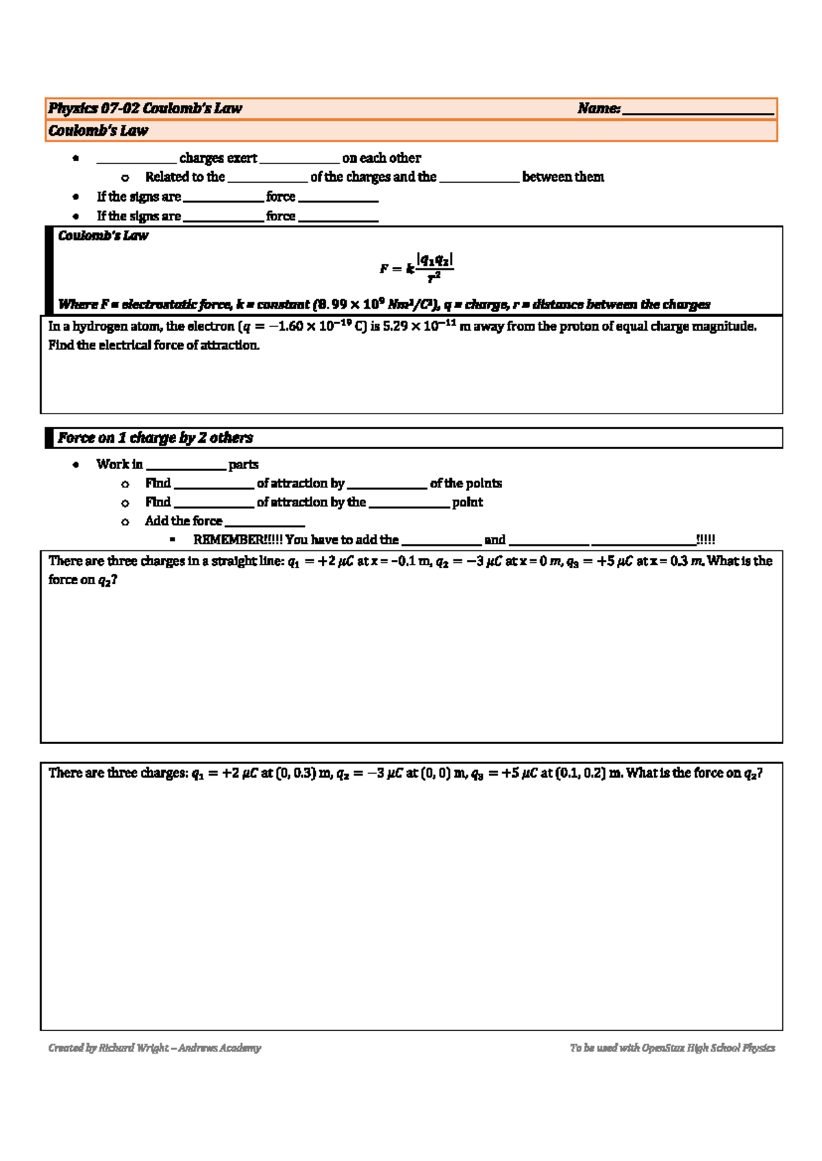 Physics 101: Electrostatic Forces and Charge Interactions - Studocu