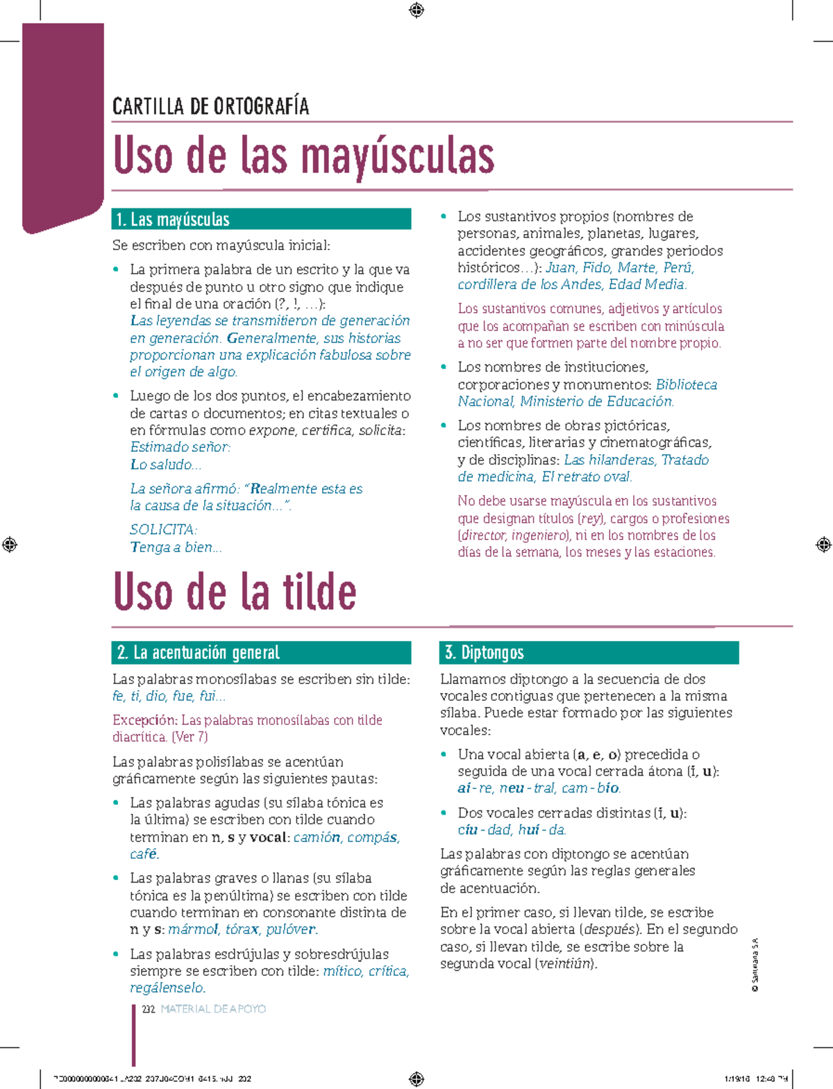 CARTILLA DE ORTOGRAFÍA: Uso de Mayúsculas y Acentuación - Studocu