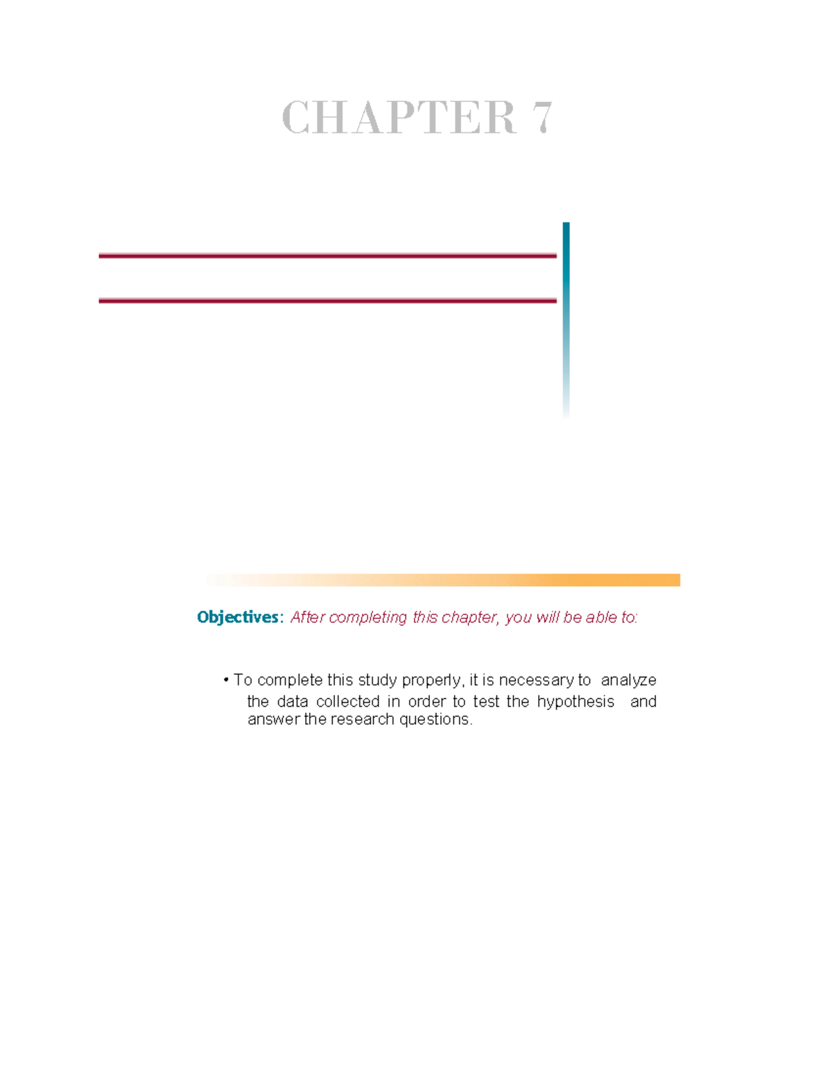 Chapter 7: Data Analysis & Interpretation in Research Methods - Studocu