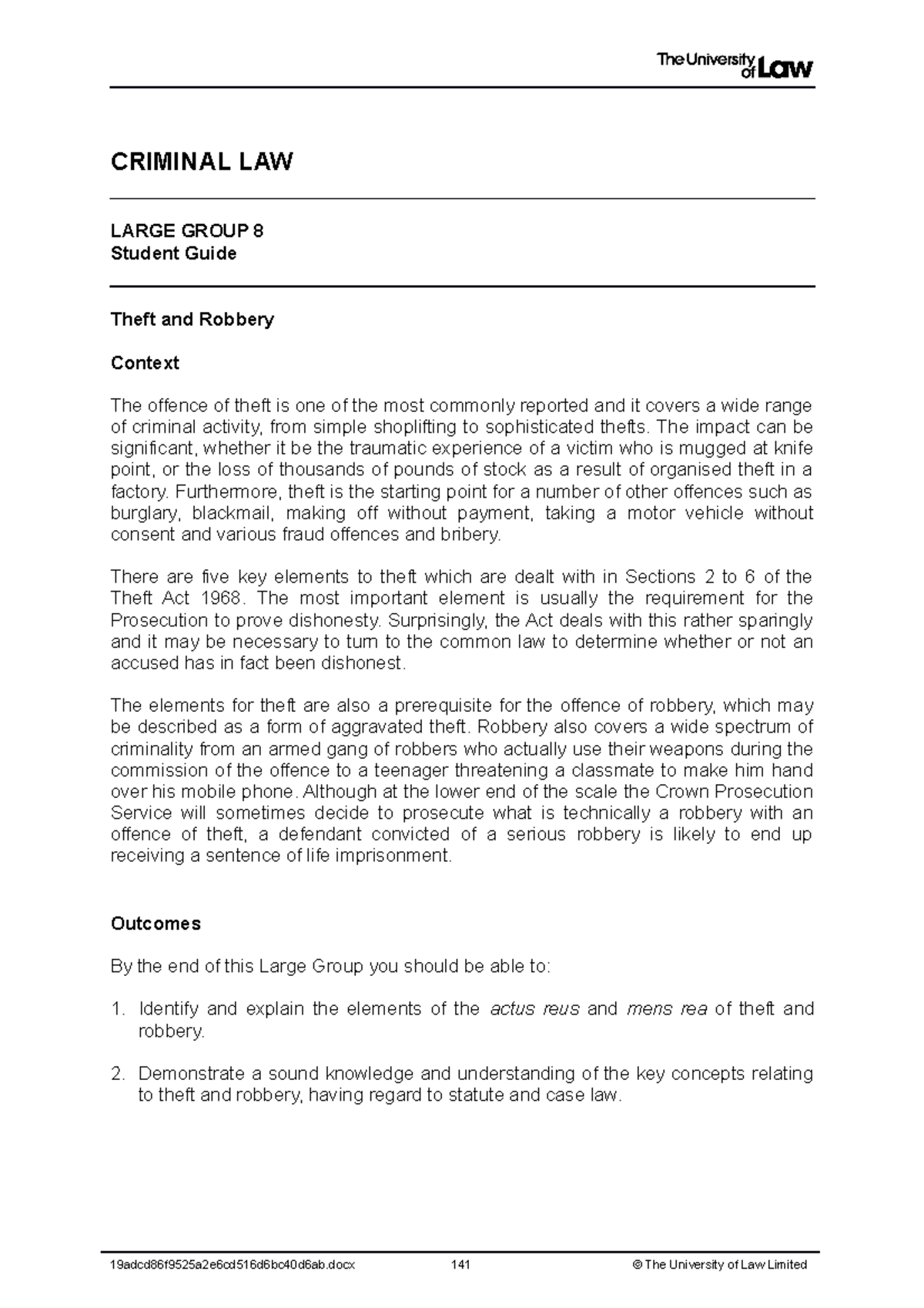 Criminal lg 8large group notes for criminal law.... - CRIMINAL LAW ...