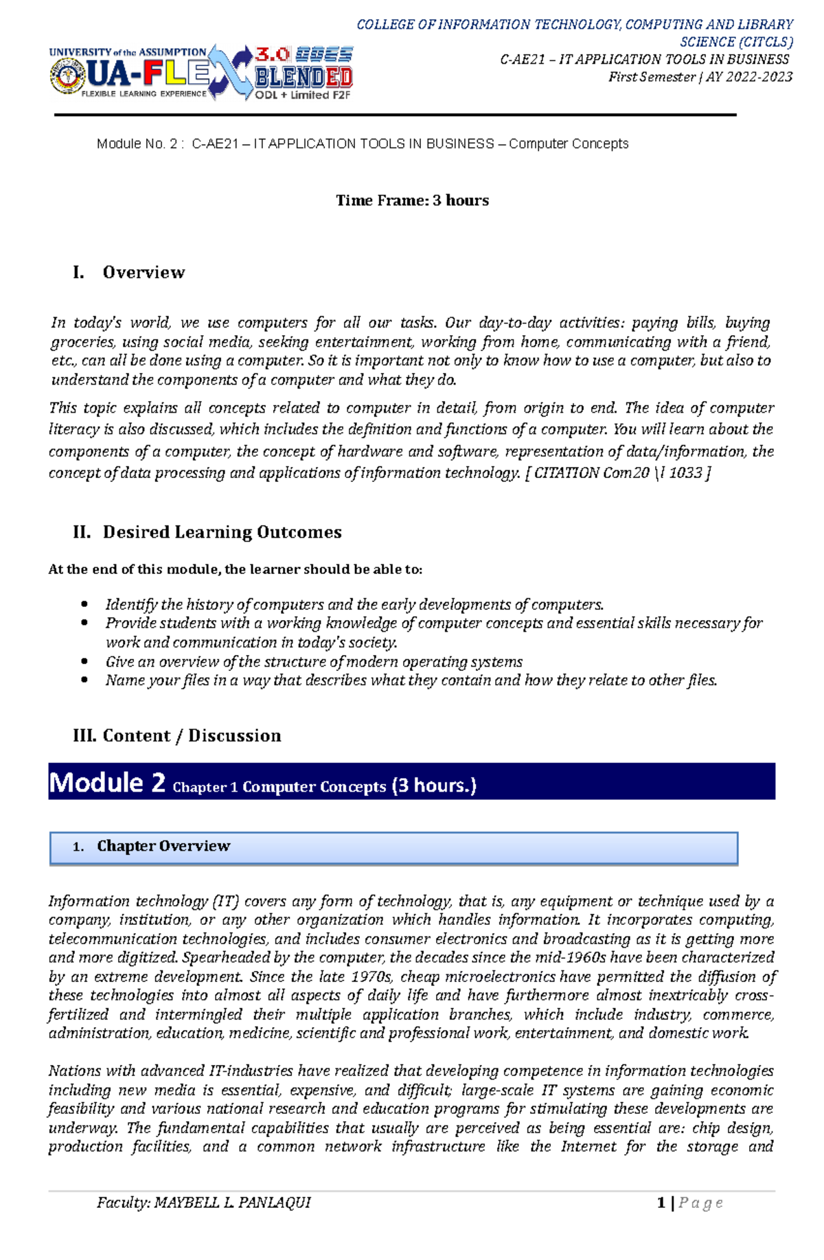 Module 2 IT Applications for Business - Module No. 2 : C-AE21 – IT ...