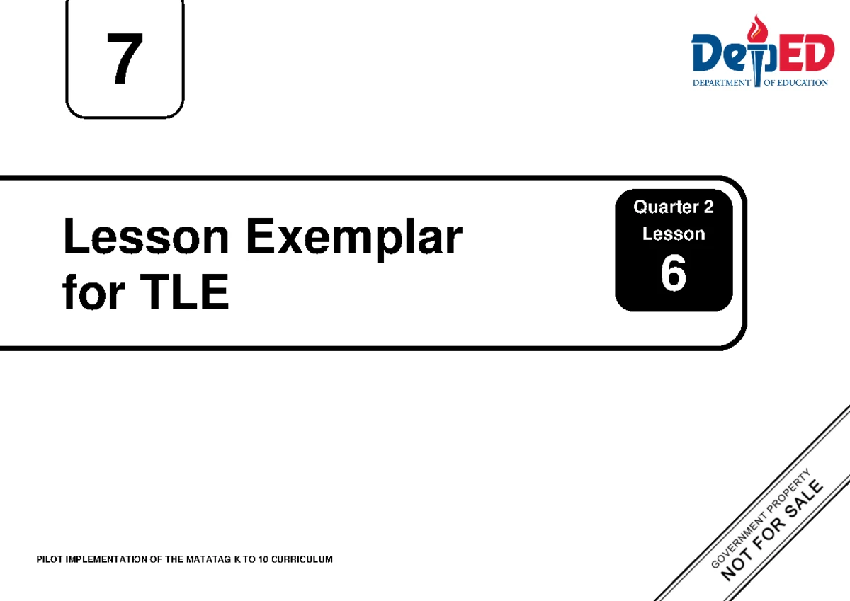 Lesson Exemplar TLE-ICT 7 Quarter 1 Week 5 - PILOT IMPLEMENTATION OF ...